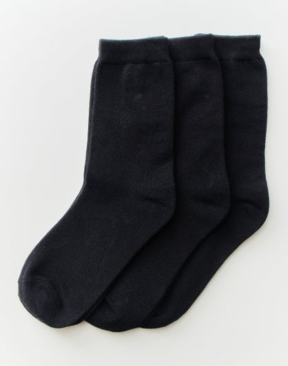 Cotton 3 Pack Socks in Black | Glassons