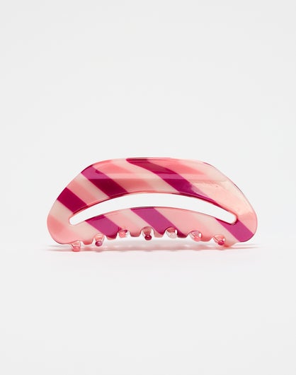Polka Dot Curved Claw Clip in Candy Stripe | Glassons SG