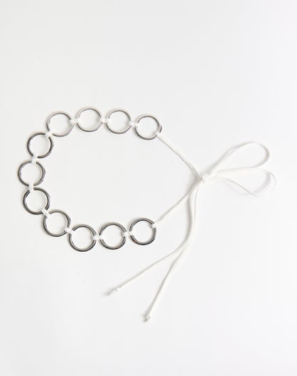 Statement Ring Chain Belt in Silver X White | Glassons SG