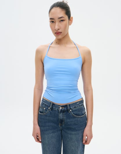 Tie Halter Top in Mystery Blue | Glassons