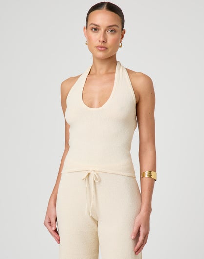 Halter Neck Knit Top in Best Spud | Glassons