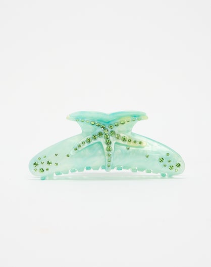 Starfish Claw Clip in Blue X Green | Glassons AU