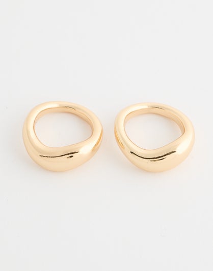 Thick Ring Two Pack in Gold | Glassons AU