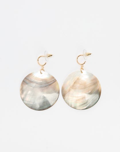Round Shell Drop Earring in Shell | Glassons SG