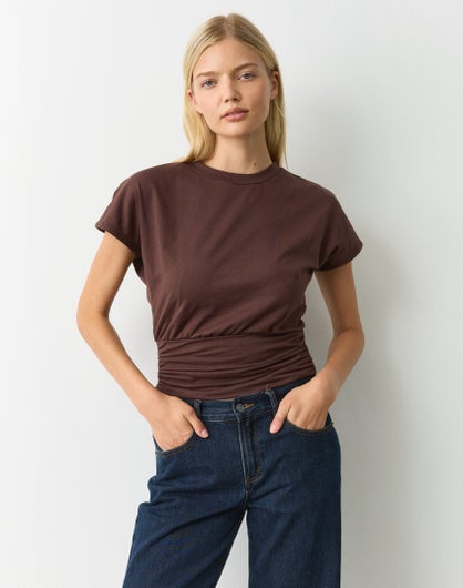 Ruched Waist Tee in Fudge Fantasy | Glassons AU