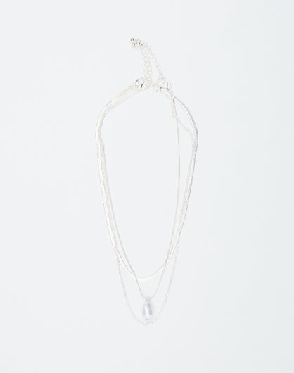 Mixed Chain Necklace Pack in Silver X Pearl | Glassons