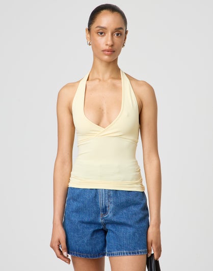 Supersoft Halter Neck Top in Buttercup Breeze | Glassons