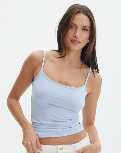 Supersoft Thin Strap Tank in Icecap | Glassons