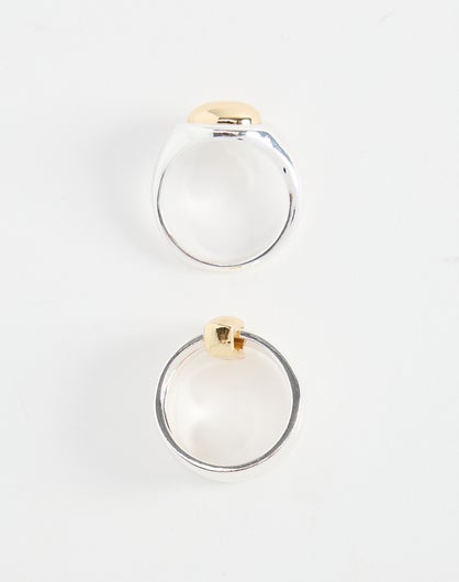 Two Tone Ring 2 Pack in Gold X Silver | Glassons US