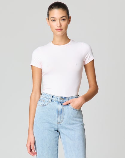 Supersoft Longline Tee in Fairy Pink | Glassons