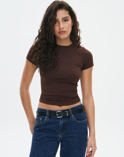 Supersoft Longline Tee in Fudge Fantasy | Glassons US