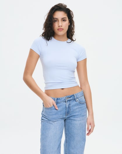 Supersoft Longline Tee in Western Blue | Glassons