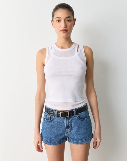 Layered Tank Top in White | Glassons AU
