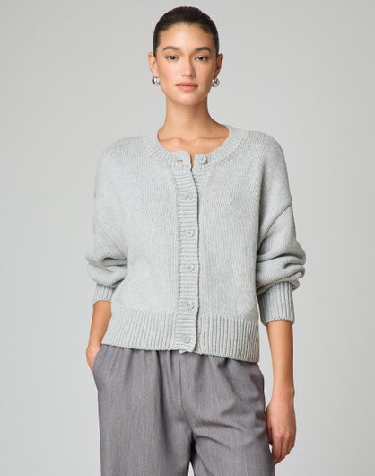 Relaxed Knit Cardigan in Light Grey | Glassons