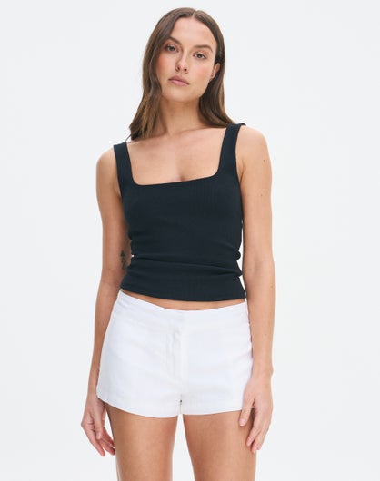 Linen Blend Micro Shorts in White | Glassons SG