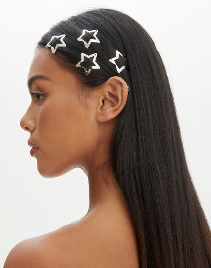 Metal Star Clip 4 Pack in Silver | Glassons