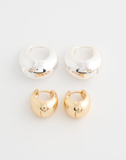 Thick Mini Hoop Pack in Gold X Silver | Glassons US