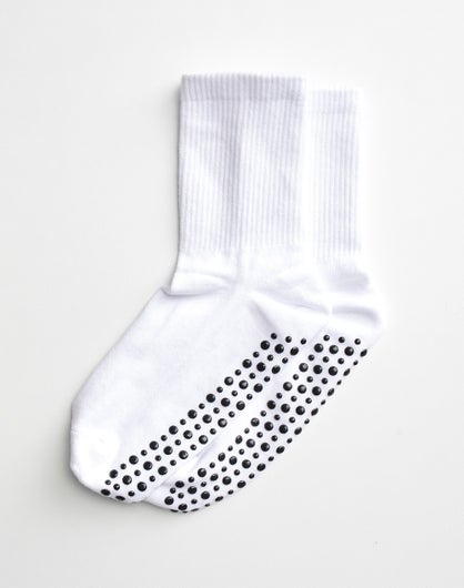 Pilates Grip Socks in White X Black Circle | Glassons AU