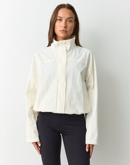Funnel Neck Windbreaker Jacket in Milk | Glassons AU