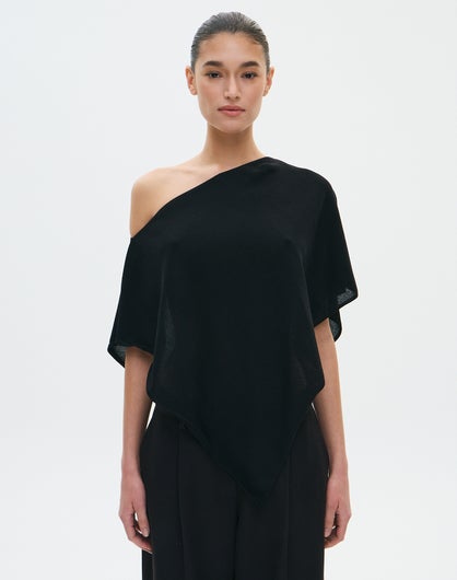 Knit Poncho in Black | Glassons AU