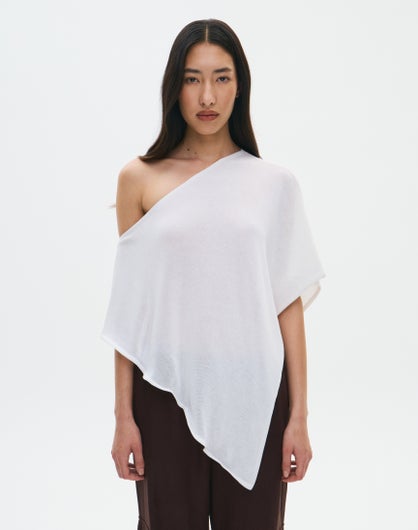 Knit Poncho in Milk | Glassons