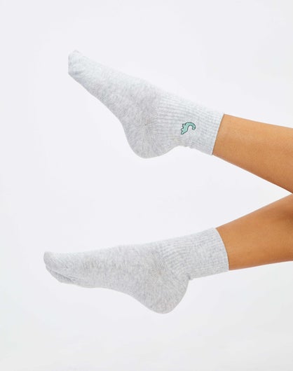 Embroidered Ankle Sock in Green Dino | Glassons