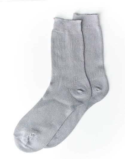 Metallic Knit Socks in Silver Lurex | Glassons US
