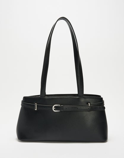 Classic Rectangle Shoulder Bag in Black | Glassons SG