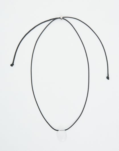 Cord Pendant Necklace in Black X White | Glassons SG