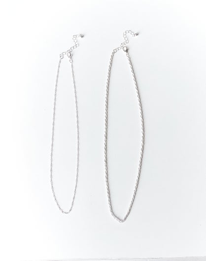 Rope Chain Necklace Twin Pack in Silver | Glassons