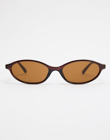 Thin Oval Sunglasses in Fudge Fantasy | Glassons AU