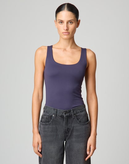 Scoop Neck Supersoft Tank in Navy Night Sky | Glassons