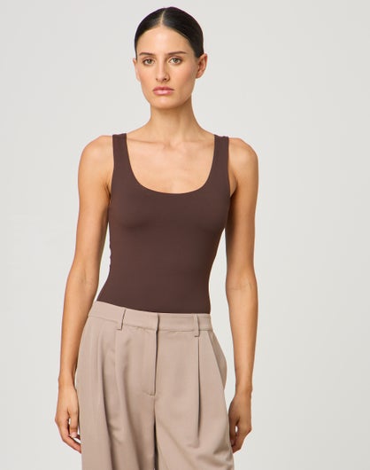 Scoop Neck Supersoft Tank in Soy Bean | Glassons