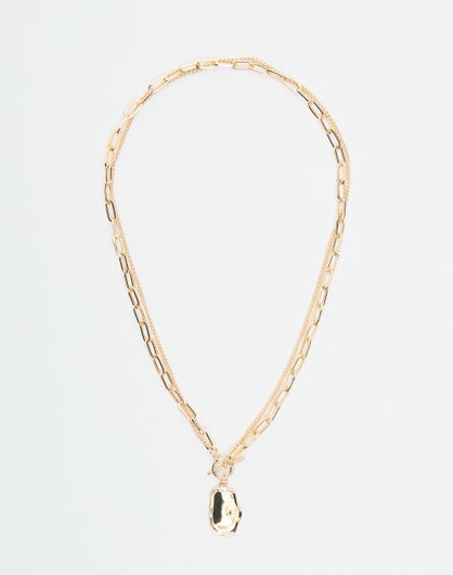 Layered Pendant Necklace in Gold | Glassons AU